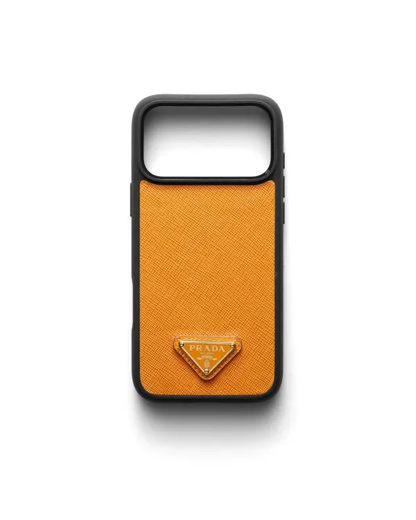 Prada Saffiano Leather Case For Iphone 17 Pro Max - Orange