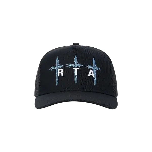 RtA Gideon Trucker Cap With Circuit Board Cross Detail - Black