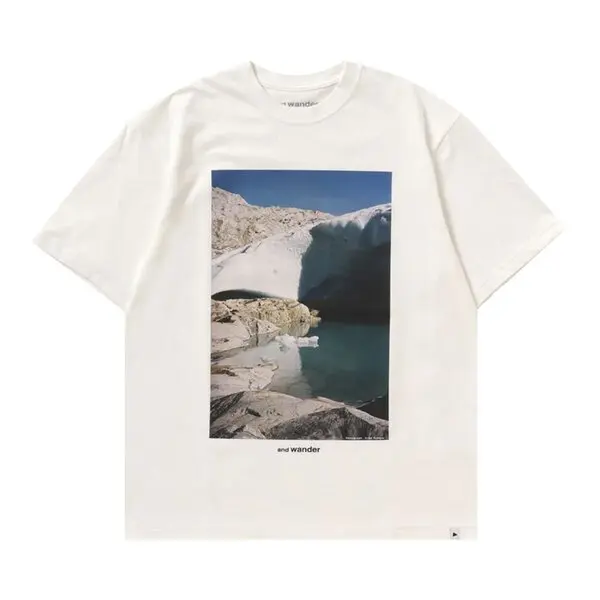 AND WANDER Gracier Printed Tee - White