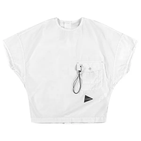AND WANDER Cordura Typewriter Short-sleeve Pullover - White