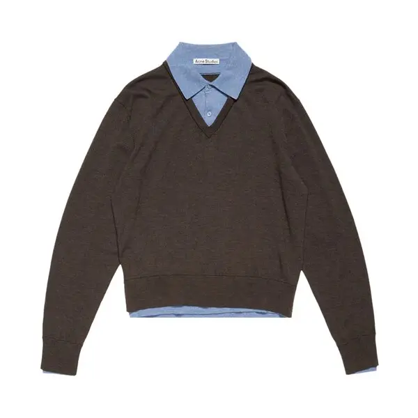 Acne Studios Layered Wool Sweater - Brown