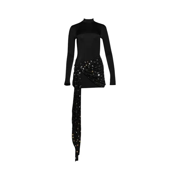 David Koma Polka-dot Hotfix Mini Dress - Black