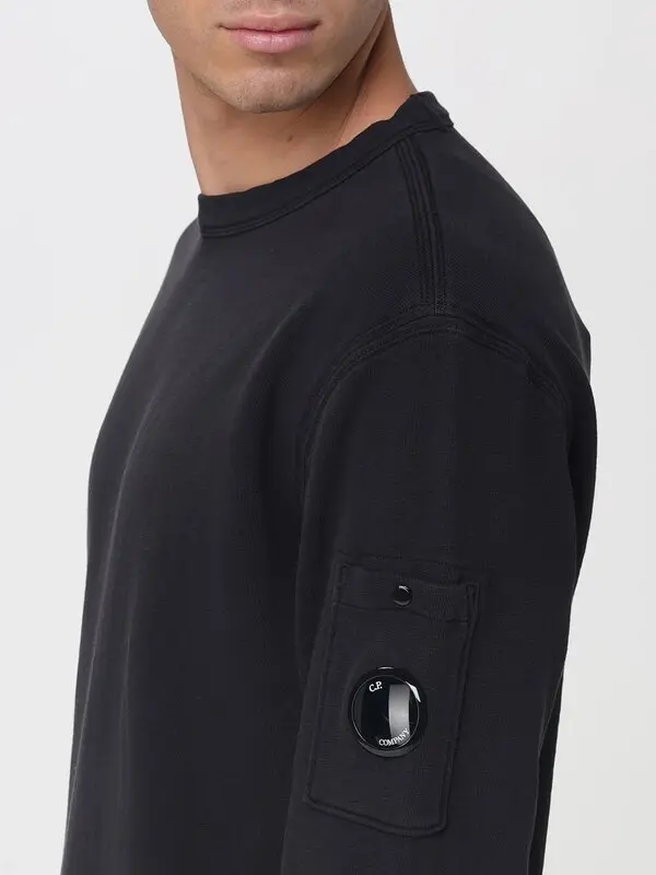 C.P. COMPANY Crewneck Sweatshirt With Lens Detail - Black