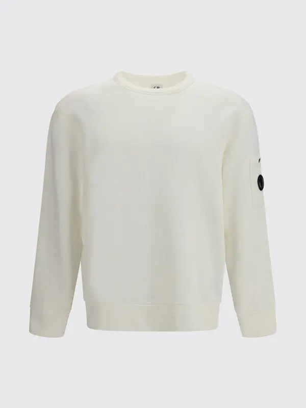 C.P. COMPANY Cotton Crewneck Sweatshirt With Logo Detail - White