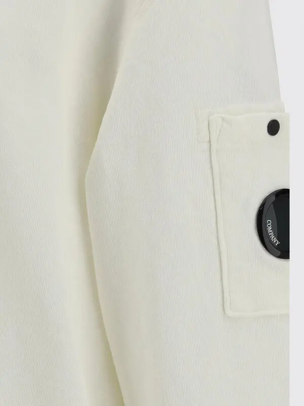 C.P. COMPANY Cotton Crewneck Sweatshirt With Logo Detail - White