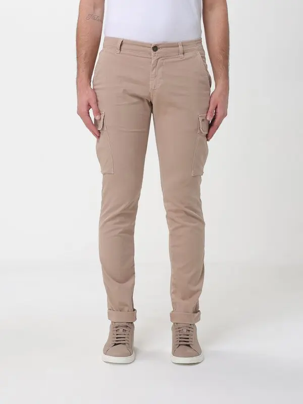MASON'S Stretch Cotton Cargo Trousers - Beige