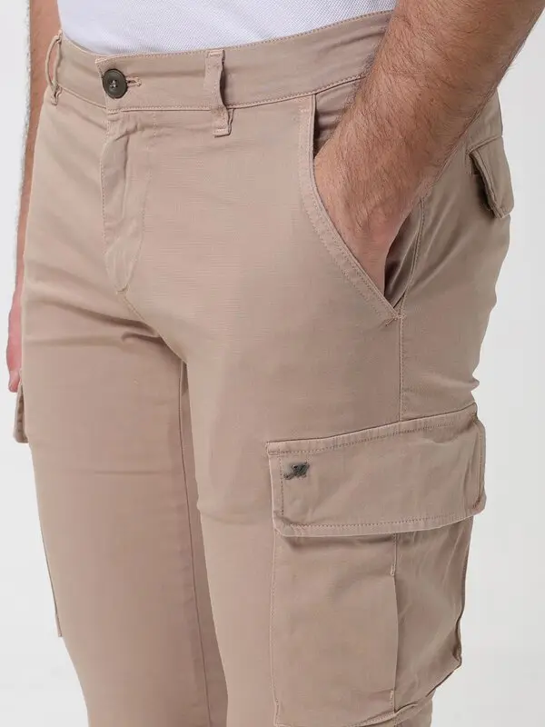 MASON'S Stretch Cotton Cargo Trousers - Beige