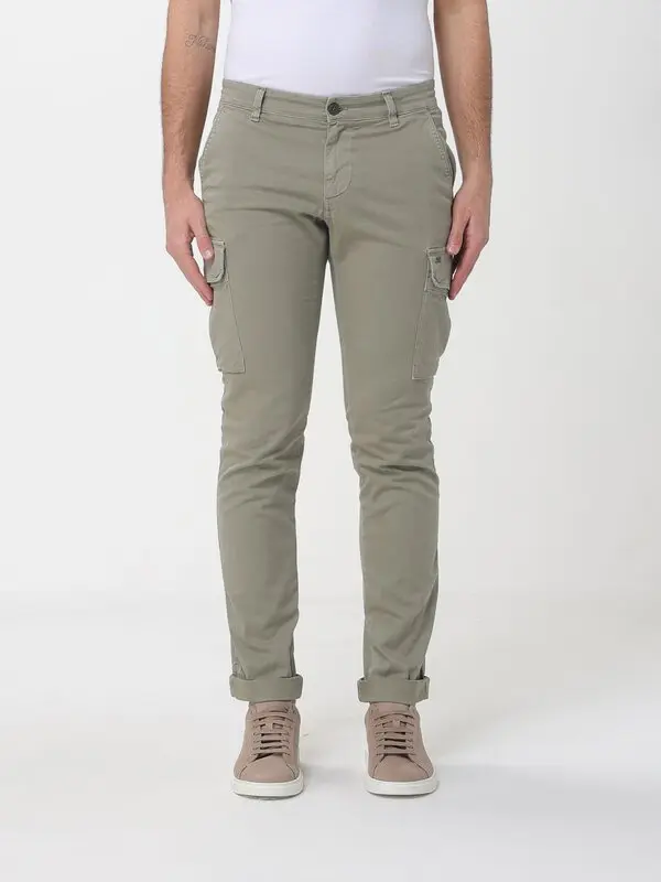 MASON'S Stretch Cotton Cargo Trousers - Sage