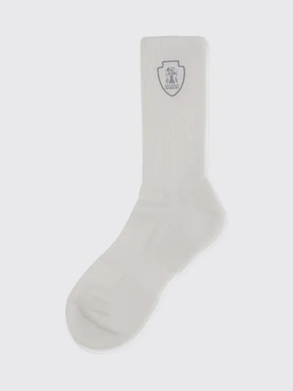 Brunello Cucinelli Ribbed Socks - White