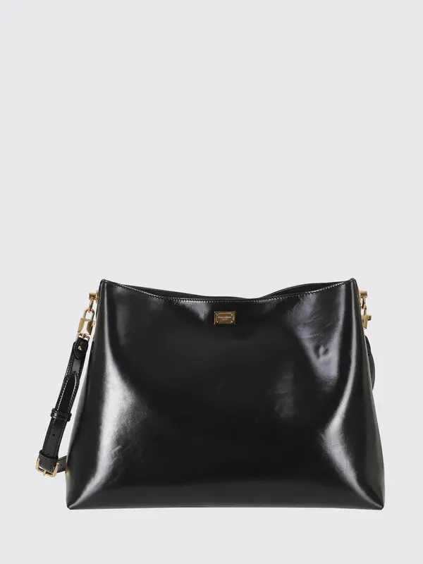 Dolce & Gabbana Vittoria Large Bag In Leather - Black