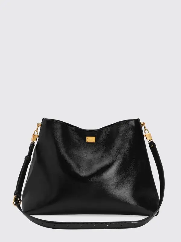 Dolce & Gabbana Vittoria Large Bag In Leather - Black