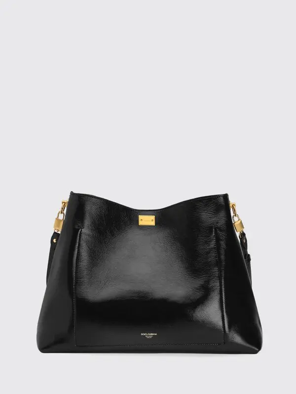 Dolce & Gabbana Vittoria Large Bag In Leather - Black