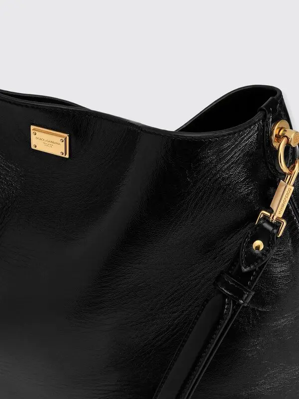 Dolce & Gabbana Vittoria Large Bag In Leather - Black