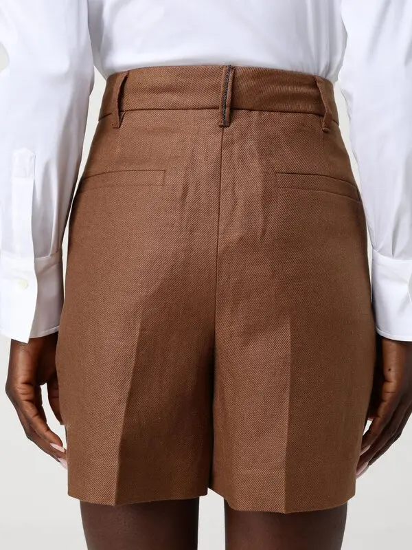 Brunello Cucinelli High-waisted Linen Shorts