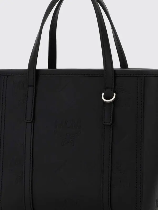Mcm Embossed Monogram Mini Bag - Black