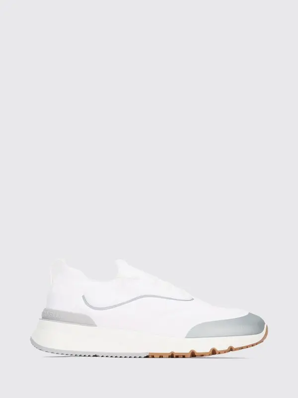 Brunello Cucinelli Stretch Cotton Knit Sneakers - White