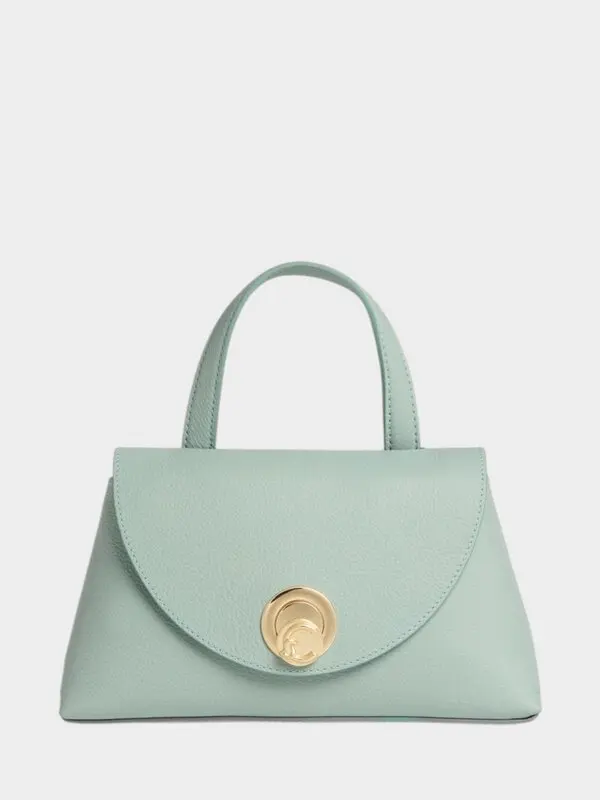 COCCINELLE Nikla Grained Leather Bag With Turn Lock Closure - Gnawed Blue