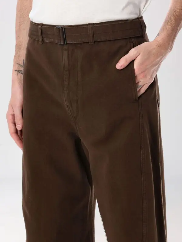 LEMAIRE Belted Trousers - Brown