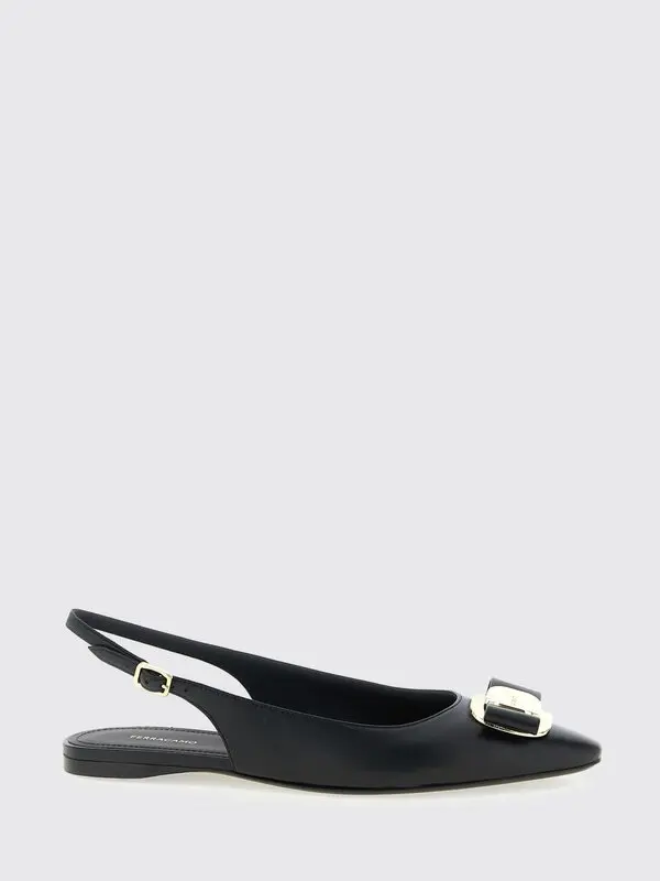 FERRAGAMO Slingback Ballet Flats - Black