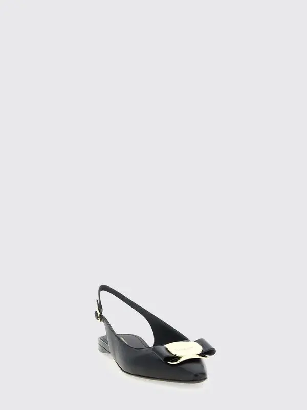 FERRAGAMO Slingback Ballet Flats - Black