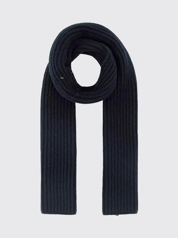 MAISON MARGIELA Ribbed Virgin Wool Scarf - Navy