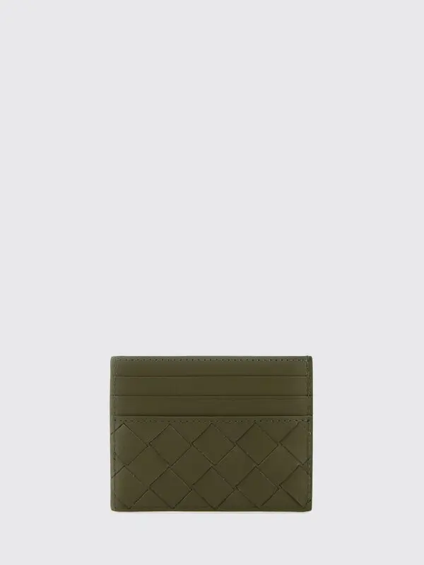 Bottega Veneta Woven Leather Credit Card Holder - Green