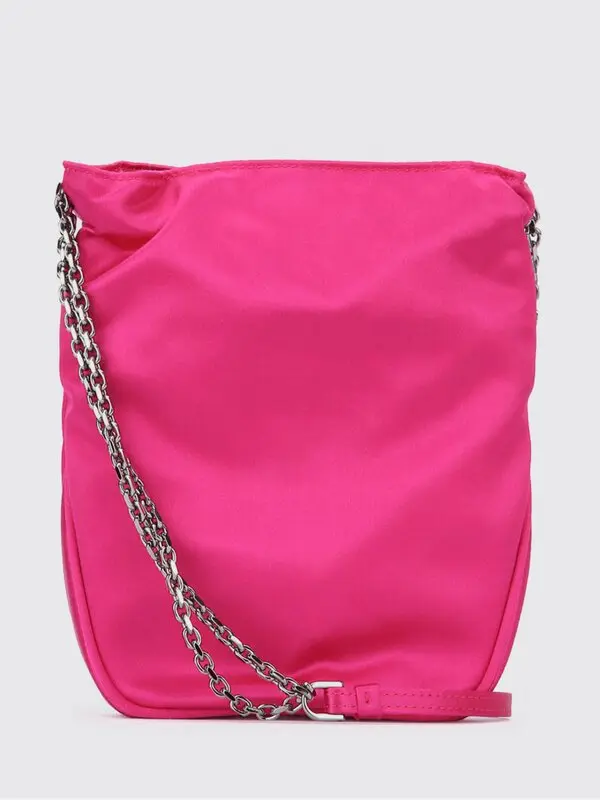 ROGER VIVIER Nano Pilgrim Satin Bag With Jewel Buckle - Fuchsia