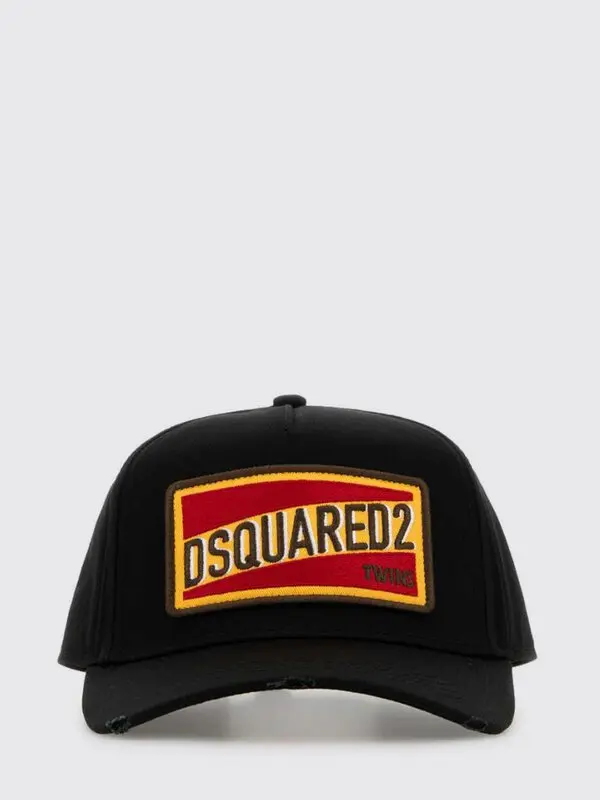 Dsquared2 Cotton Twill Cap With Logo Patch - Black