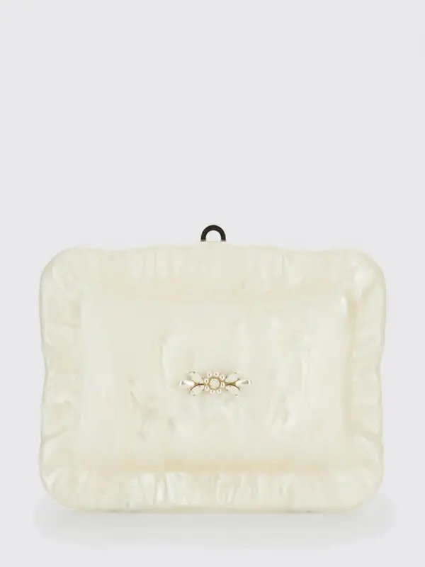Simone Rocha Marbled Resin Clutch With Pearl Embellishment