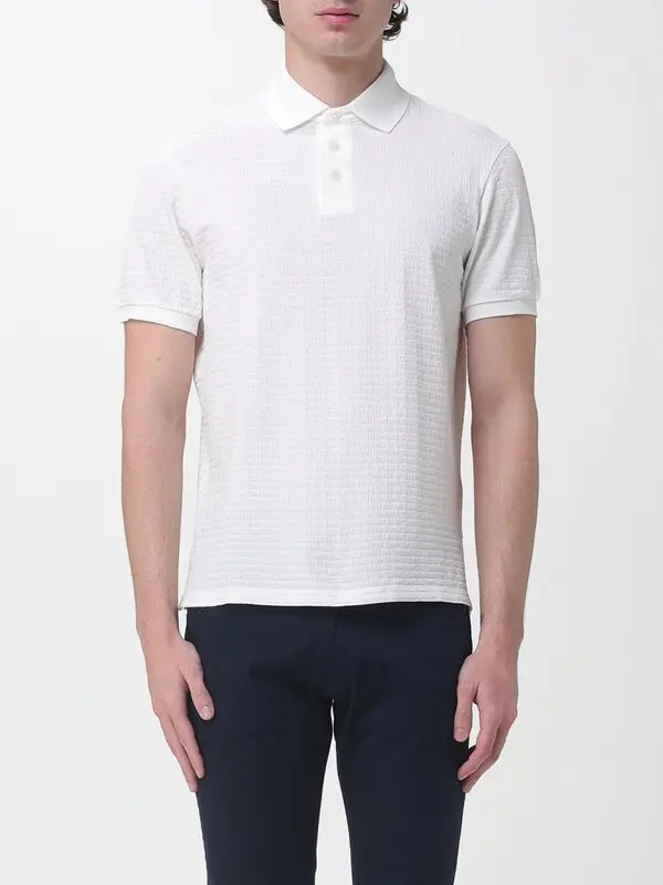 Emporio Armani Short-sleeved Cotton Piqué Polo Shirt - White