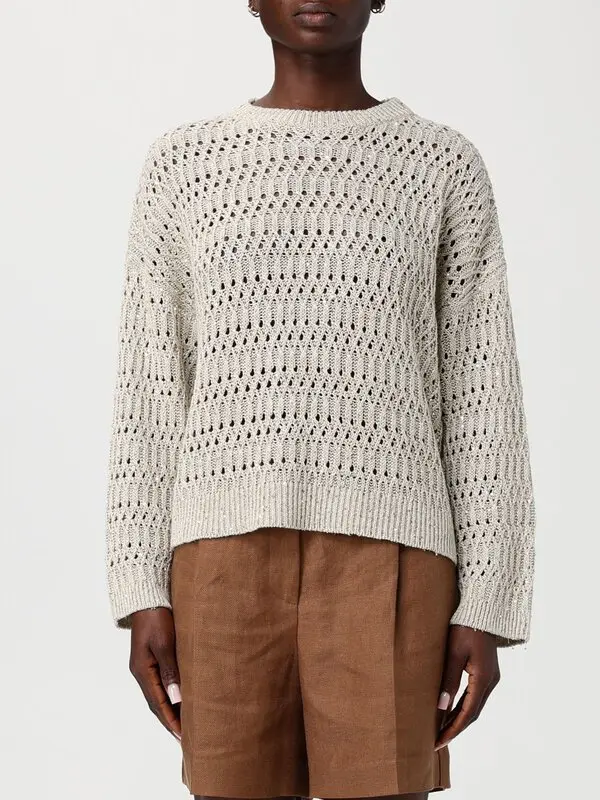 Brunello Cucinelli Pointelle Knit Sweater - Beige