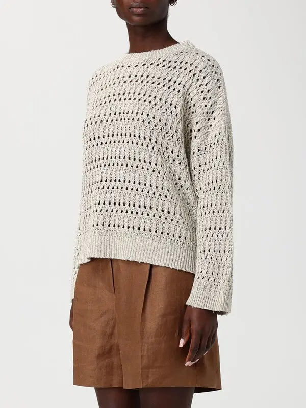 Brunello Cucinelli Pointelle Knit Sweater - Beige