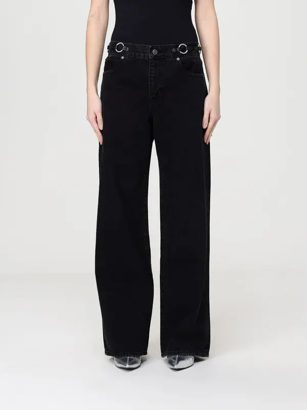 FRAME Jeans Wide Leg Belted Denim - Black
