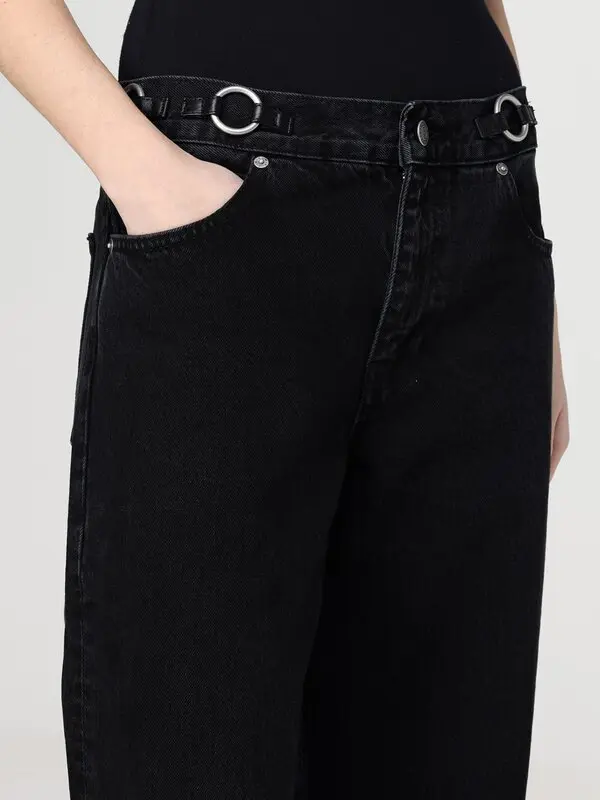FRAME Jeans Wide Leg Belted Denim - Black