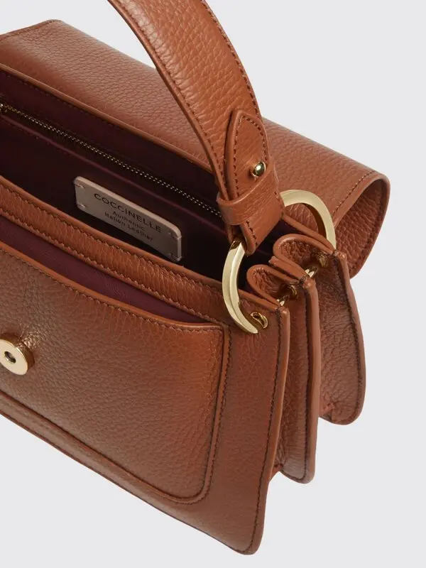COCCINELLE C-me Mini Bag In Hammered Leather - Burnt