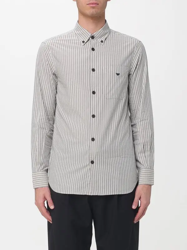 Emporio Armani Striped Cotton Shirt - Beige