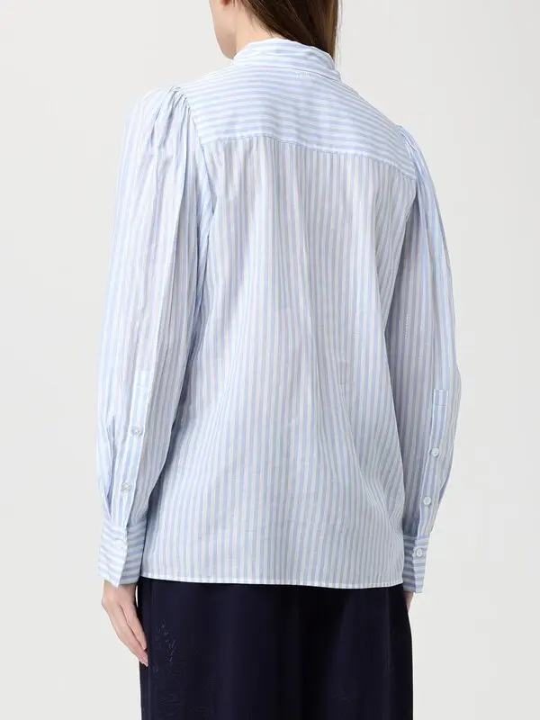 TWINSET Cotton Shirt With Lace Inserts - Striped