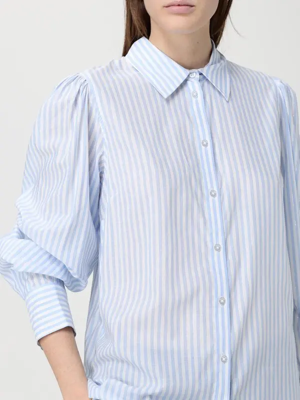 TWINSET Cotton Shirt With Lace Inserts - Striped