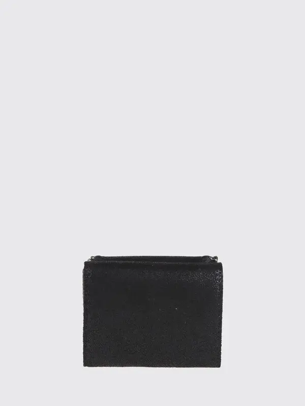 Stella McCartney Falabella Crackled Synthetic Suede Wallet - Black