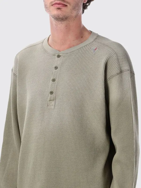 ROA Cotton T-shirt With Buttons - Grey