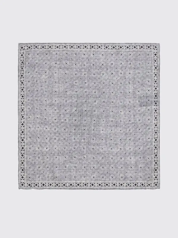 Brunello Cucinelli Geometric Pattern Silk Pochette - Grey