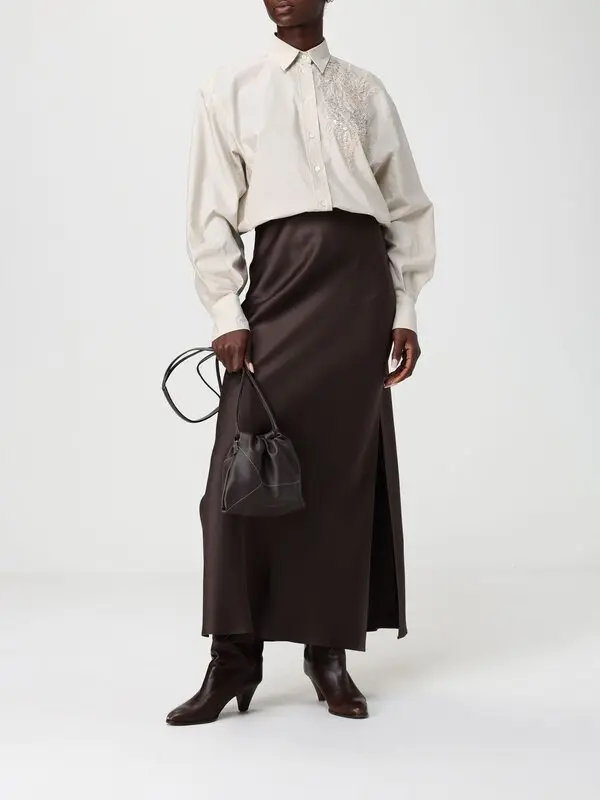 Brunello Cucinelli Smooth Calfskin Bucket Bag - Brown