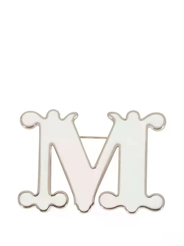 Max Mara Letter-design Brooch - Silver