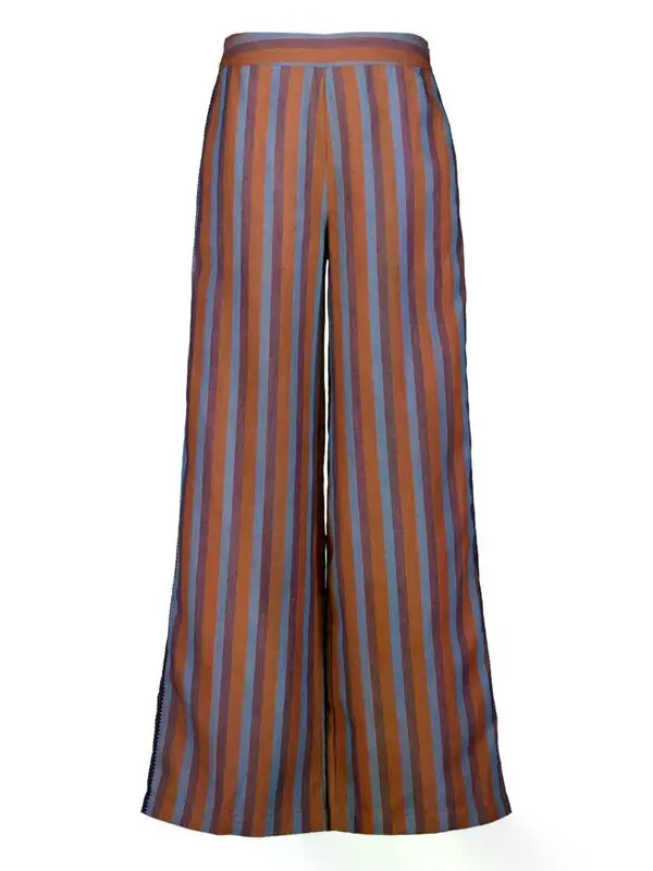 PAULA Striped Wide-leg Trousers - Blue