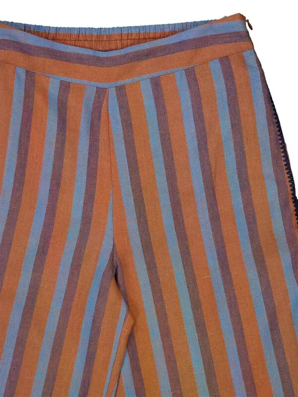 PAULA Striped Wide-leg Trousers - Blue