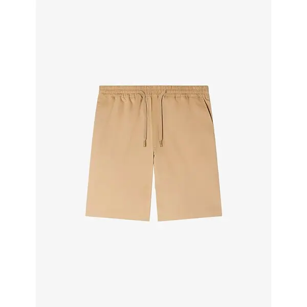 Sandro Stretch Cotton-blend Shorts With Drawstring Waist
