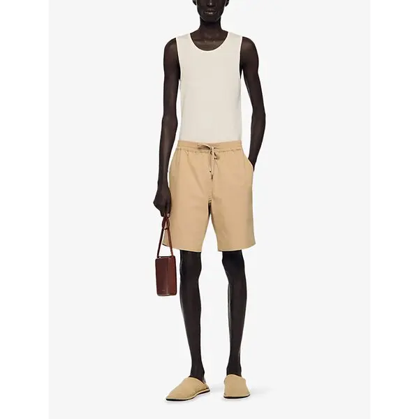 Sandro Stretch Cotton-blend Shorts With Drawstring Waist