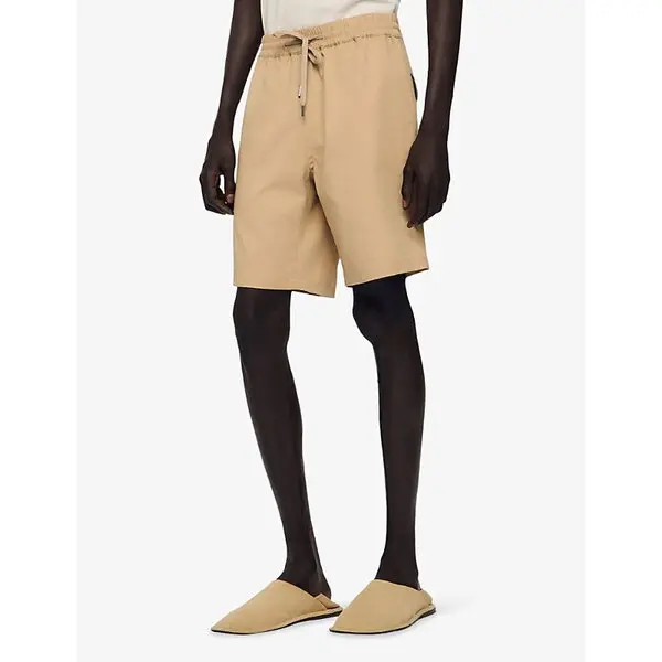 Sandro Stretch Cotton-blend Shorts With Drawstring Waist