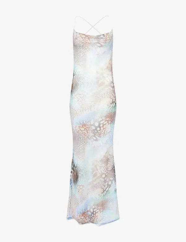 GRACEJACOB Oceana Backless Mesh Maxi Dress - Multi