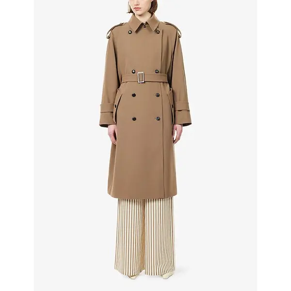 Max Mara Double-breasted Wool Trench Coat - Brown